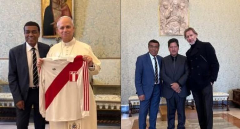 Pope Leo XIV receives historic jersey of the Peruvian team from Teófilo ...